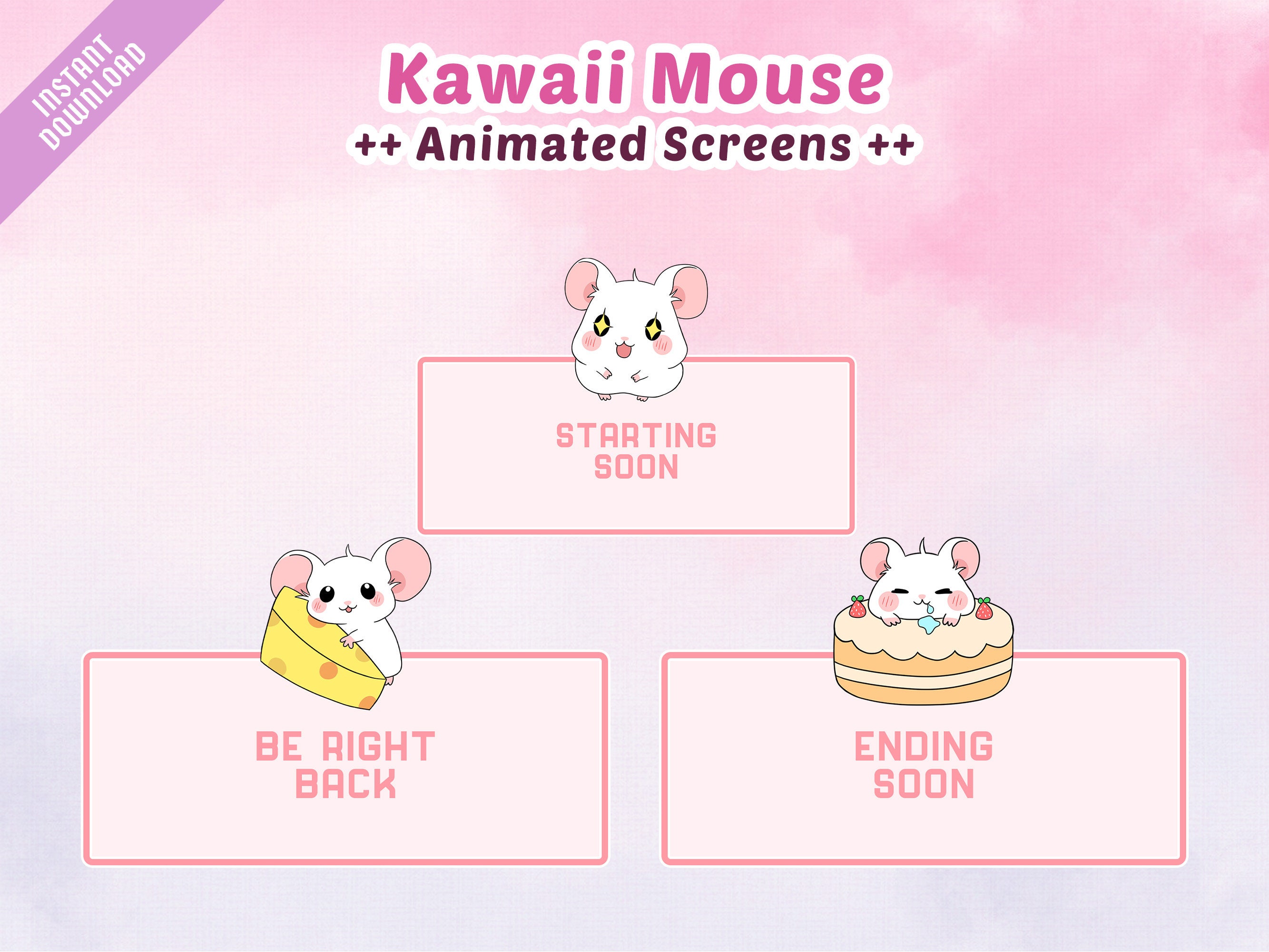 Kawaii Mouse Bundle Stream Overlay for Twitch / Youtube - Etsy