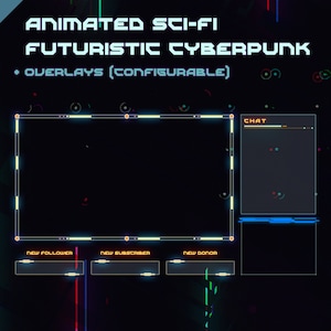 Animated Sci-fi Futuristic Cyberpunk Stream Overlay for Twitch ...