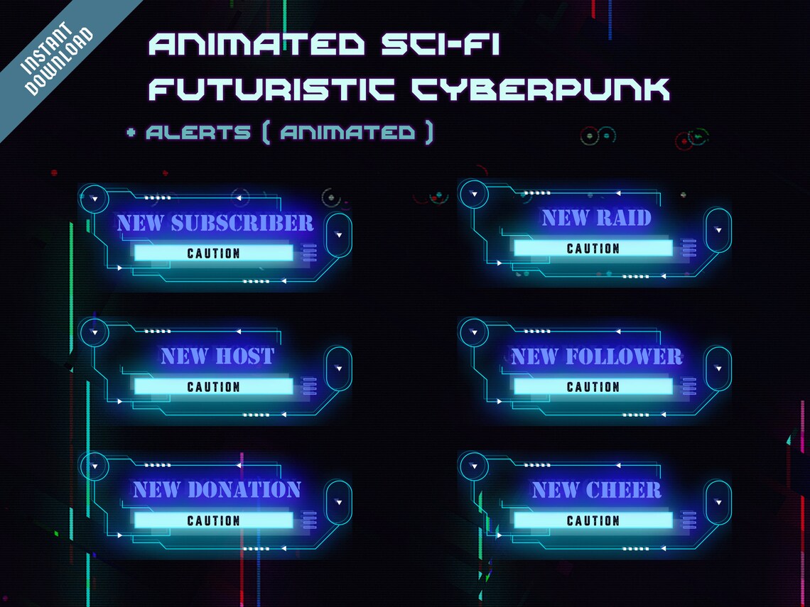 Animated Sci-fi Futuristic Cyberpunk Stream Overlay for Twitch ...
