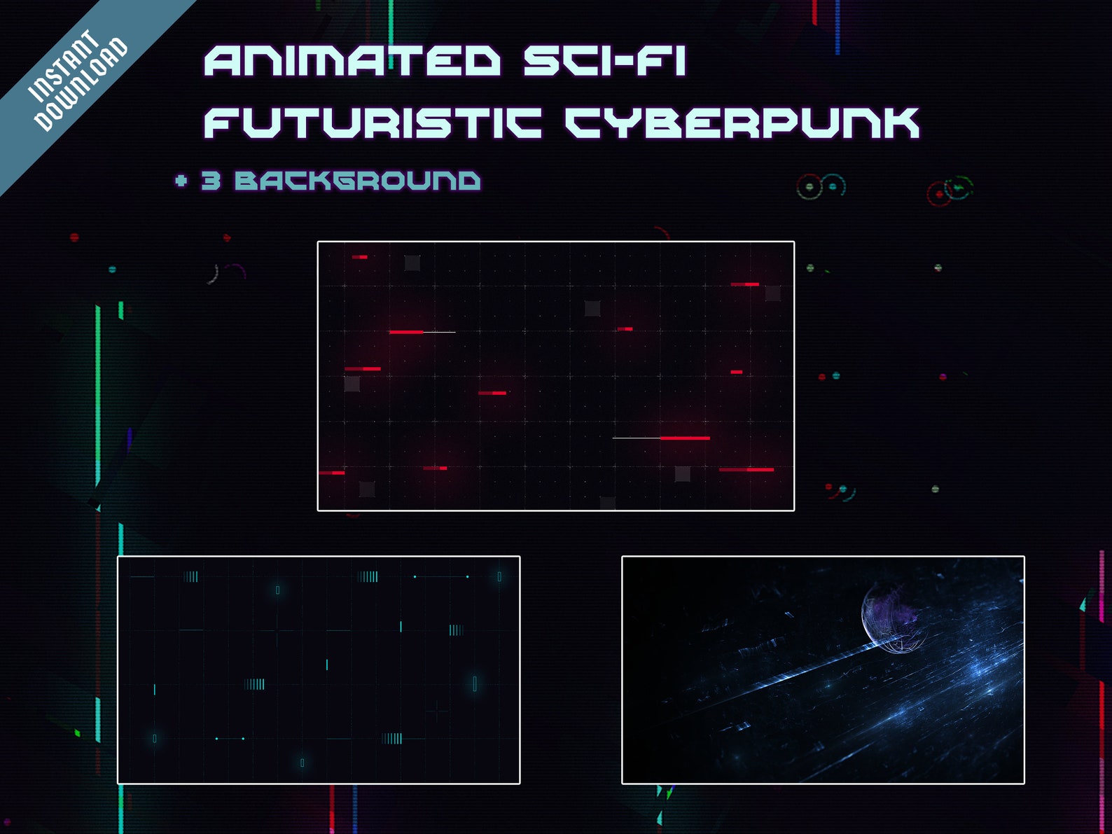 Animated Sci-fi Futuristic Cyberpunk Stream Overlay for Twitch ...