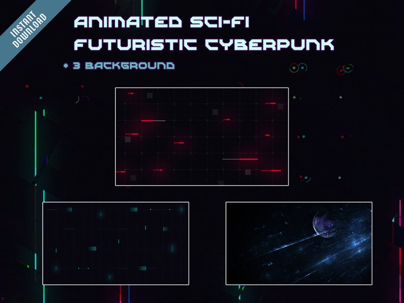 Animated Sci-fi Futuristic Cyberpunk Stream Overlay for Twitch ...
