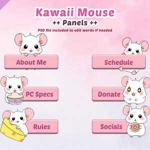 Kawaii Mouse Bundle Stream Overlay for Twitch / Youtube - Etsy