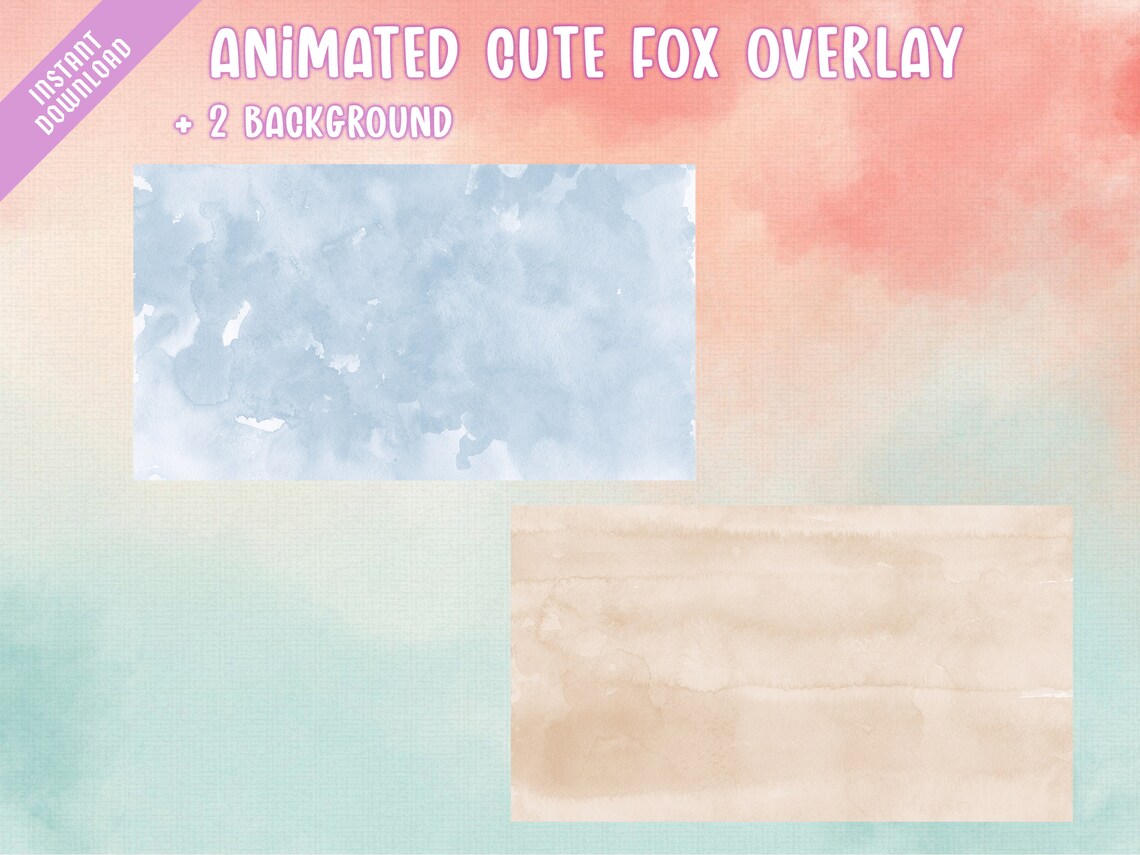 Animated Cute Cloudy Fox Stream Overlay for Twitch / Youtube With ...