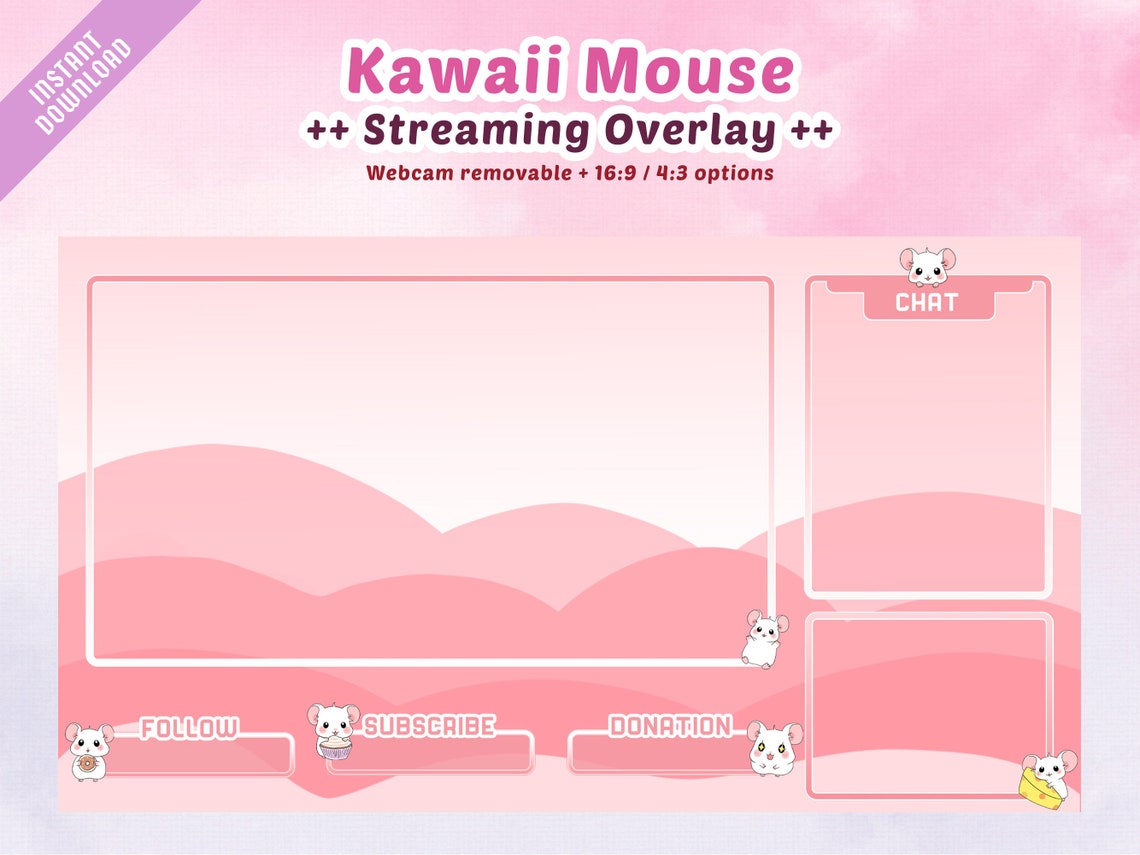 Kawaii Mouse Bundle Stream Overlay for Twitch / Youtube - Etsy