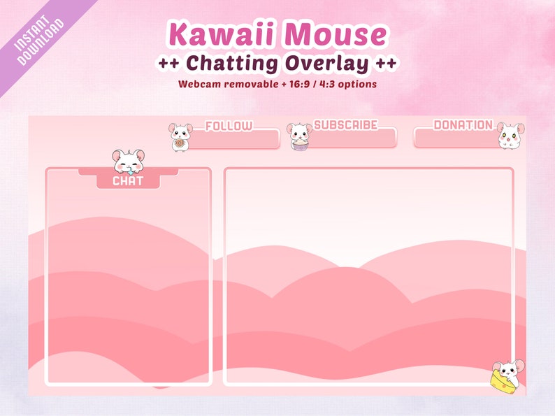 Kawaii Mouse Bundle Stream Overlay for Twitch / Youtube - Etsy