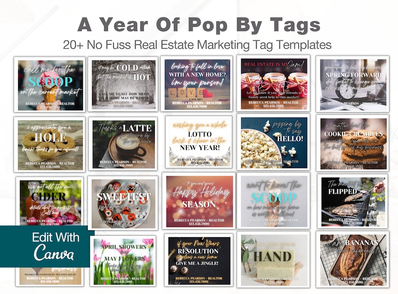 Real Estate Pop by Tags: Spring, Summer, Winter and Fall Marketing Gift ...