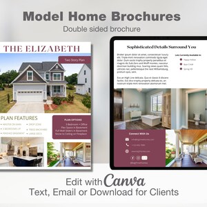 Model Home Brochure Template: New Construction, Floor Plan (canva PDF ...