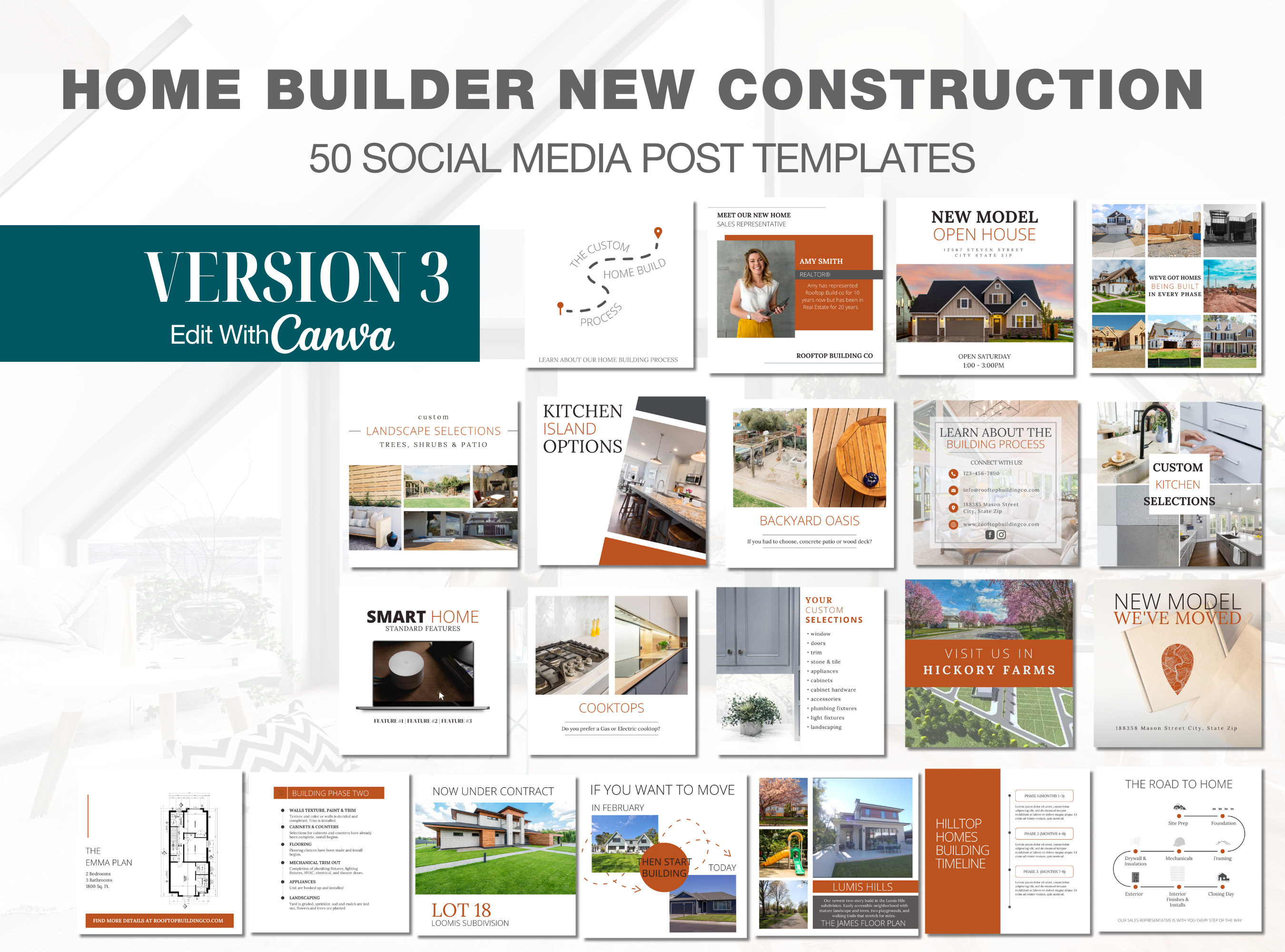 New Construction Social Post Templates V3, Home Builder Marketing ...
