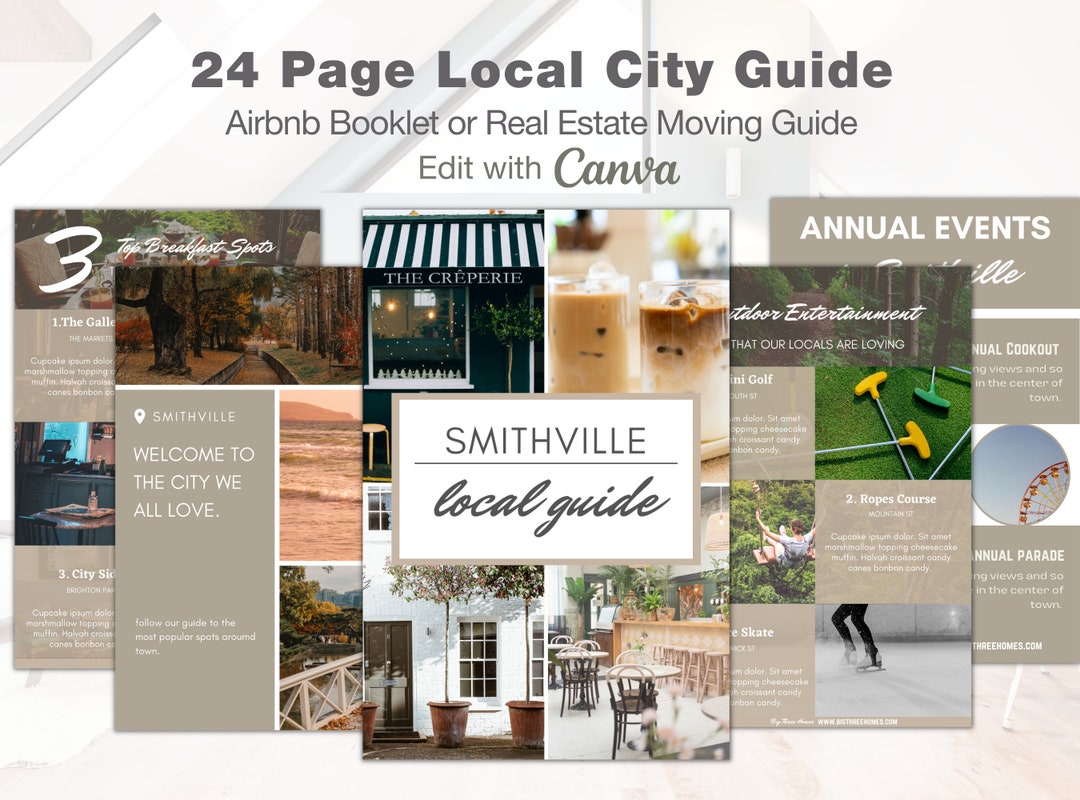 Local City Guide Template, Airbnb Welcome, Local Book, Realtor Buyer ...