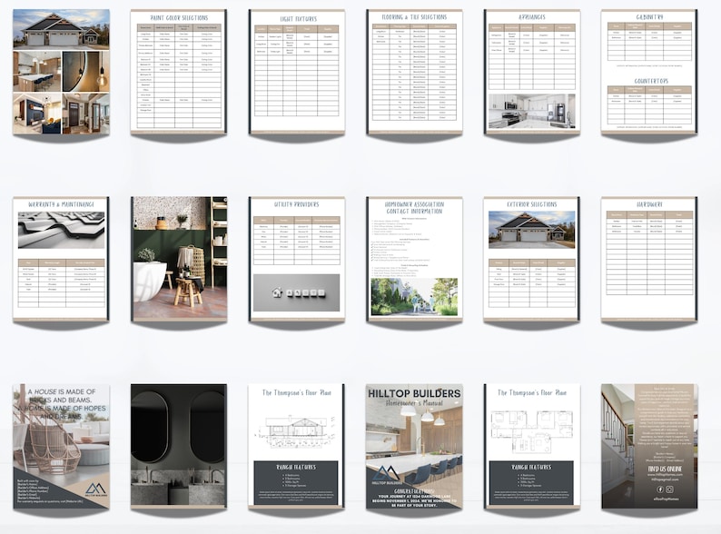 New Construction Homeowner Manual Template | Fully Customizable PDF for ...