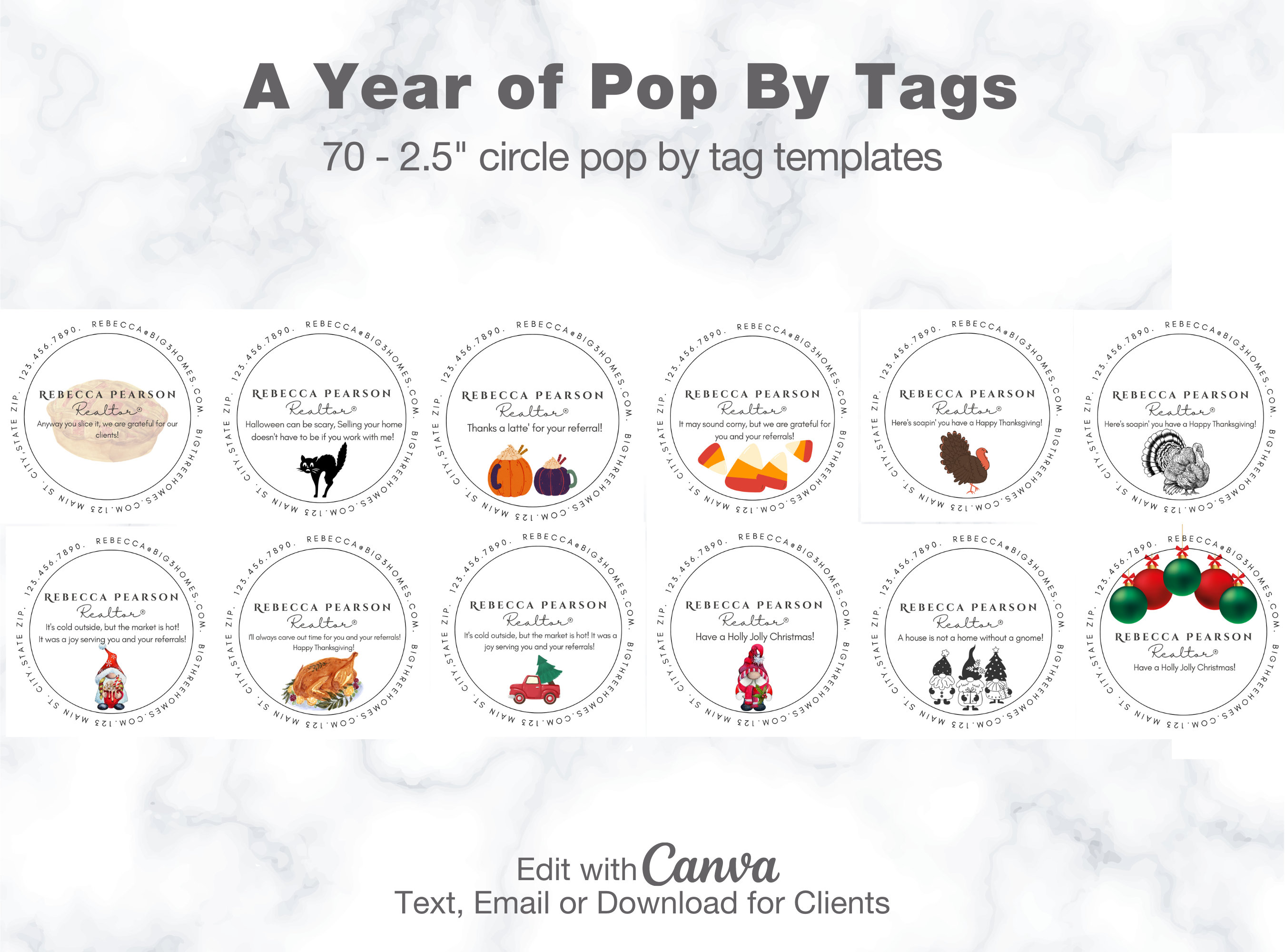 A Year of Pop by Tags, 70 Pop by Tag Templates, Real Estate Marketing ...