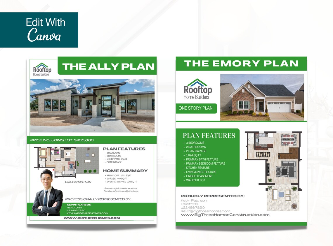 Home Builder Brochure Template: New Construction Flyer (canva Download ...