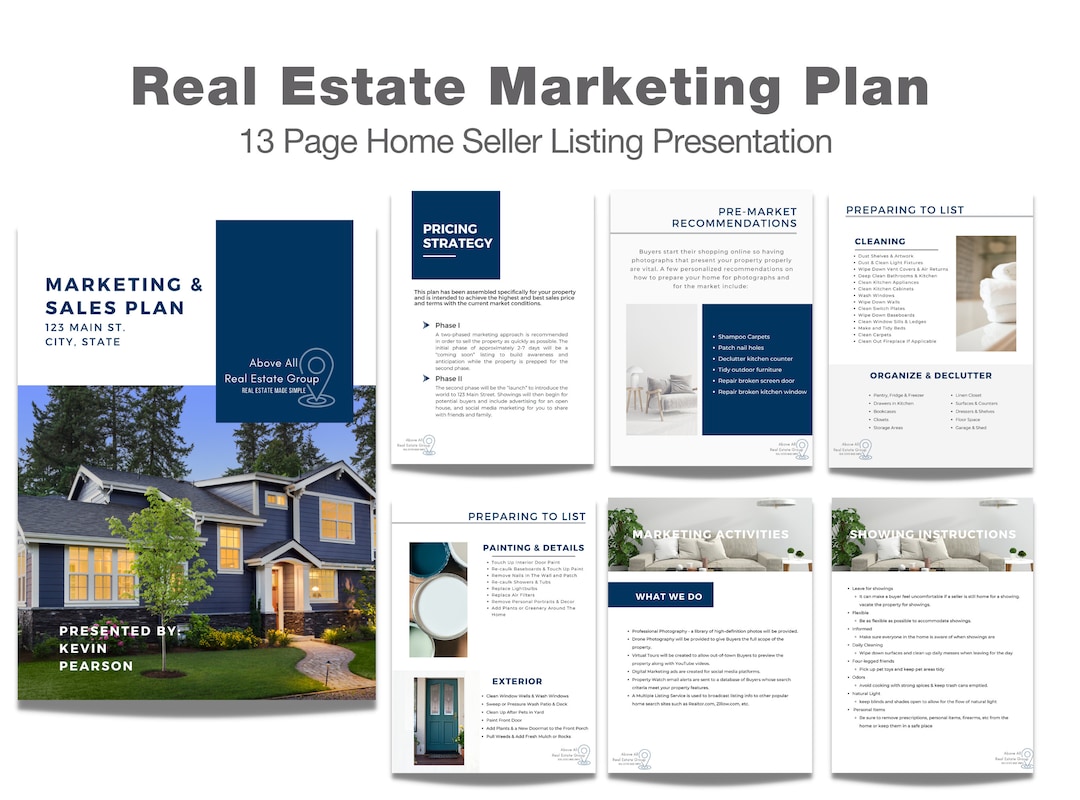 Real Estate Marketing Plan: 13-page Listing Presentation (canva ...