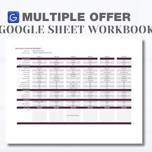 Multiple Offer Worksheet Template - Etsy