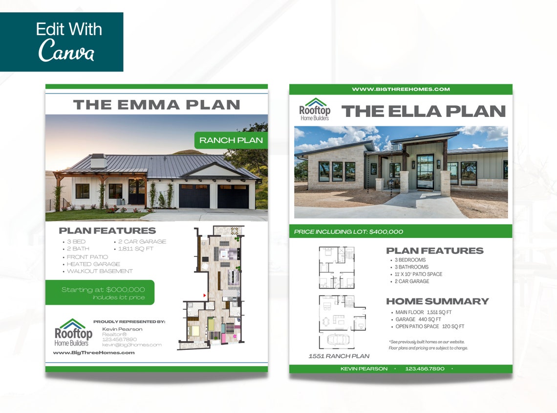Home Builder Brochure Template: New Construction Flyer (canva Download ...