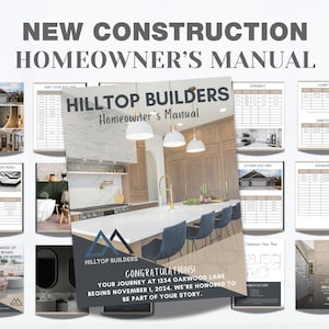 New Construction Homeowner Manual Template | Fully Customizable PDF for ...
