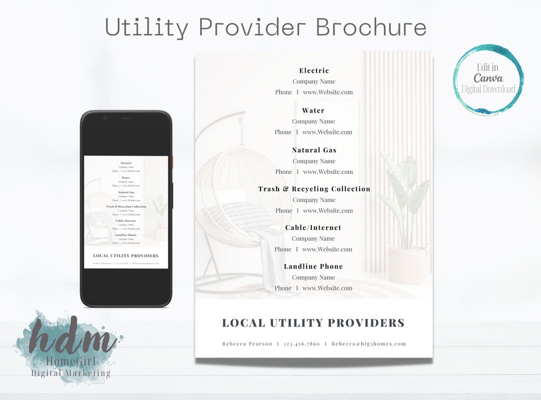 Utility Provider Template ︱real Estate Marketing ︱local Utilities ...