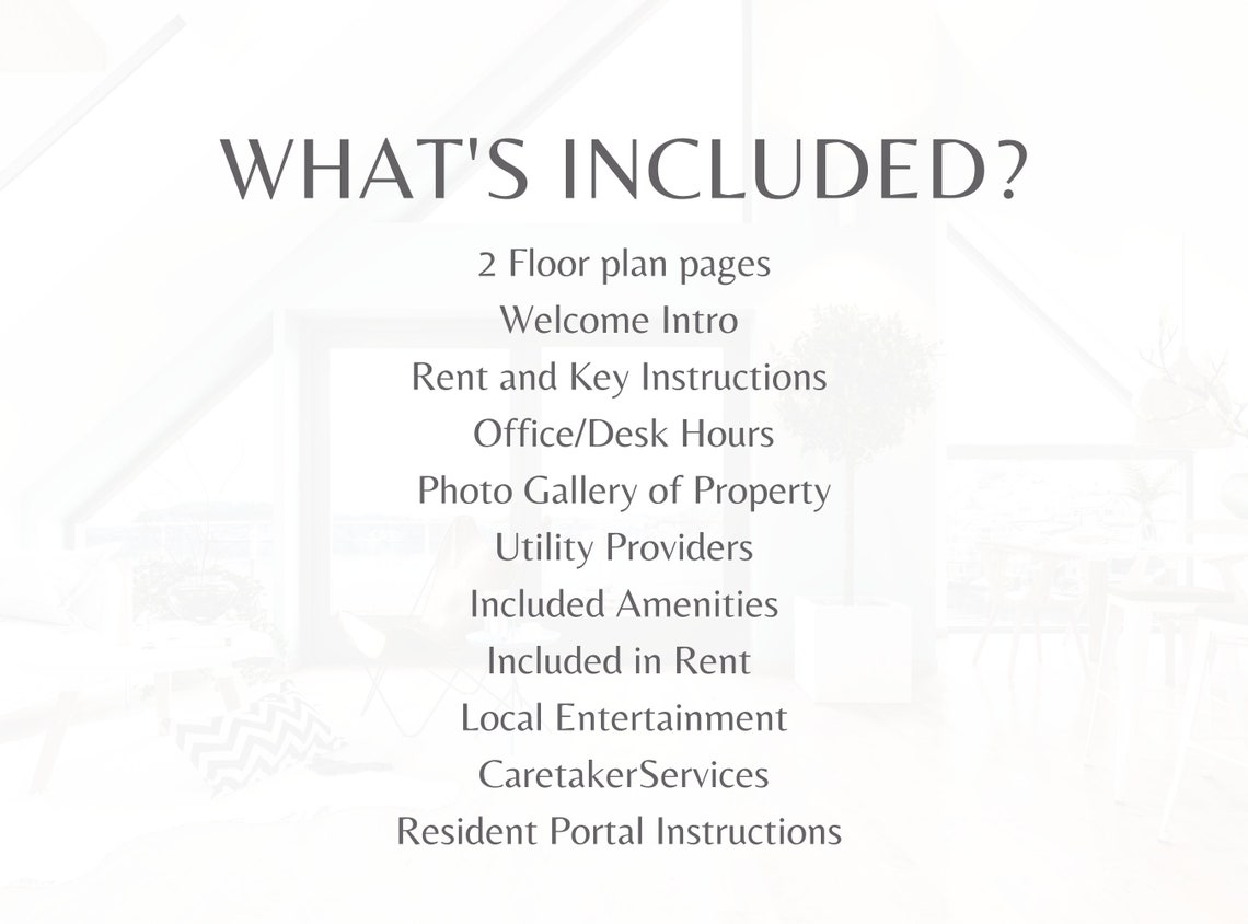 Condo Welcome, Apartment Welcome, Tenant Packet, Property Management ...