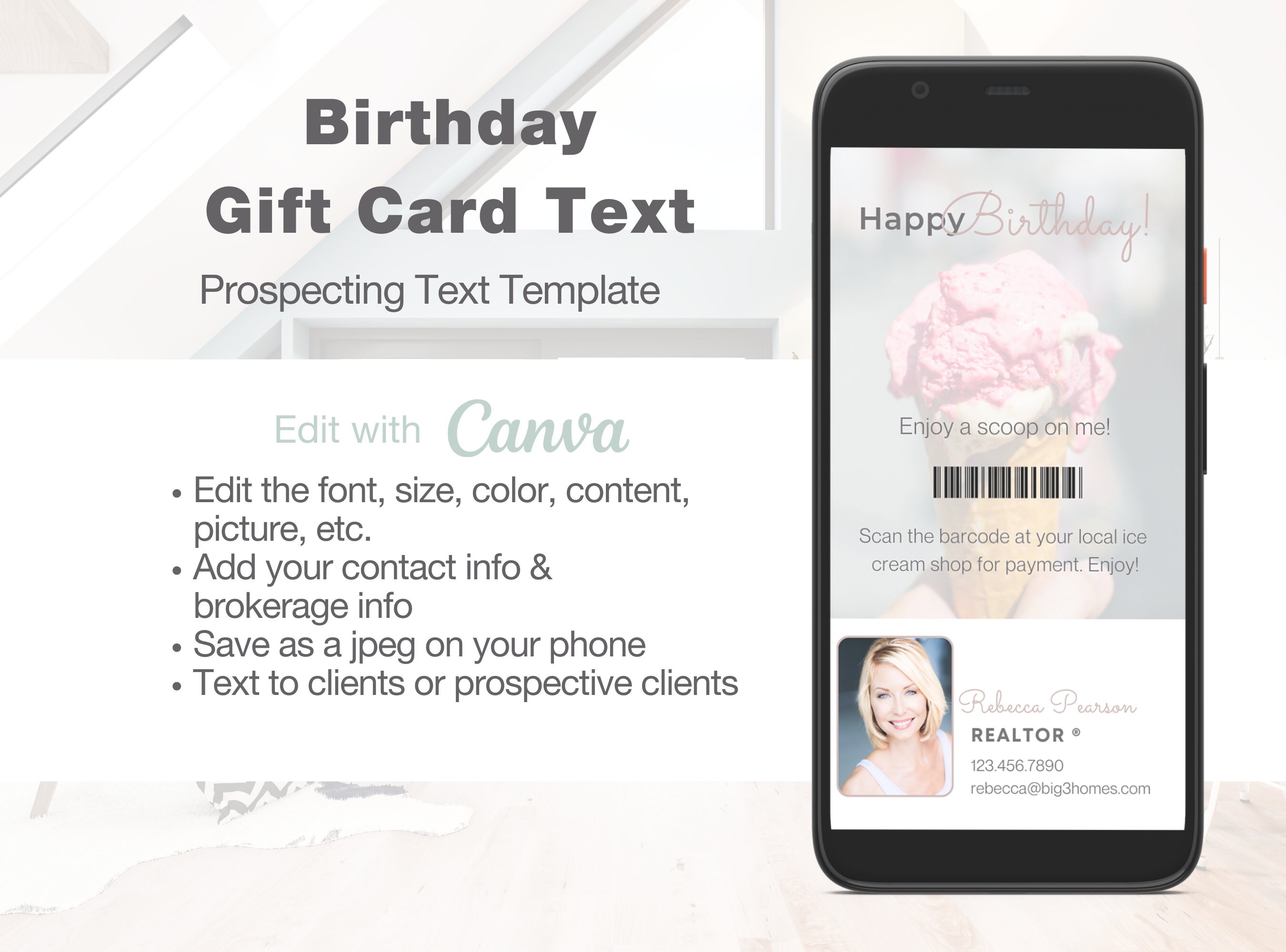 Birthday Gift Card Text Message, Realtor Marketing, Textable Gift Card ...