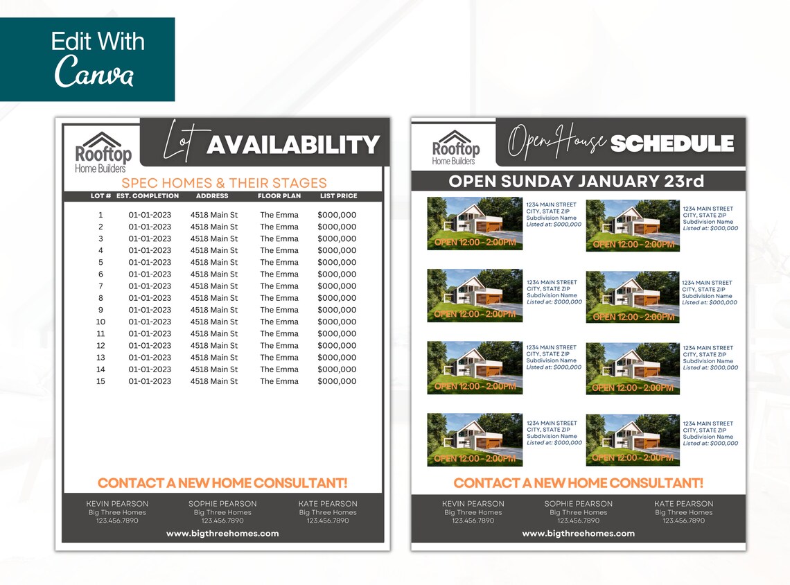 Home Builder, New Construction, Model Home Brochure, Home Builder ...