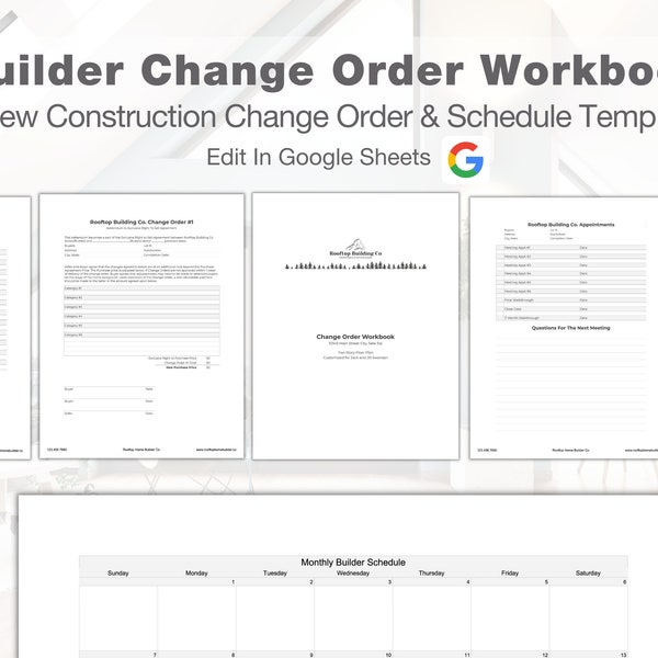 New Construction Spec Sheet - Etsy