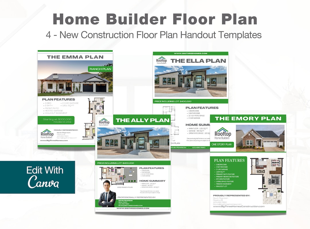 Home Builder Brochure Template: New Construction Flyer (canva Download ...