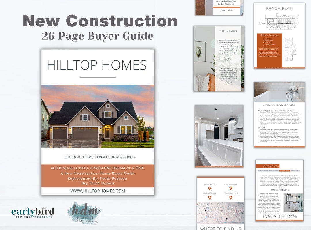 New Construction Home Builder Guide: Custom Welcome Packet (EDIT IN CANVA) - Etsy