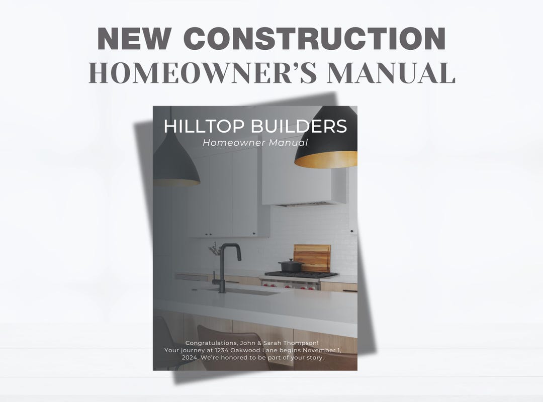 Homeowner's Manual Template: New Construction Guide (EDIT IN CANVA) - Etsy
