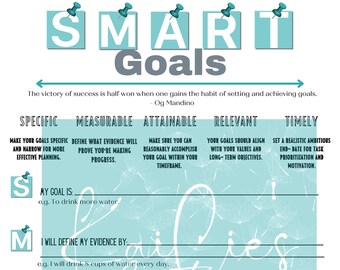 SMARTIE Goals Digital Printable Worksheet - Etsy