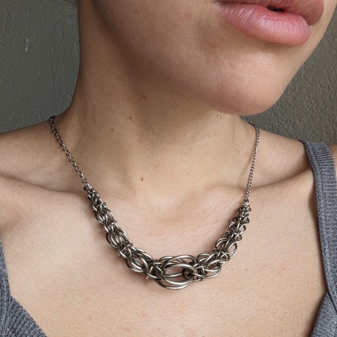 Floating Full Wyrm Stainless Steel Chainmaille Necklace - Etsy