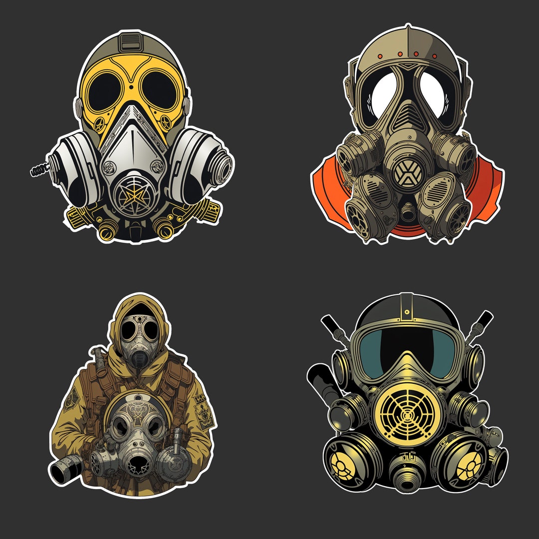 Pack of 10 Stylized Gas Masks | Stalker | Stickers | Gamma | Anomaly ...