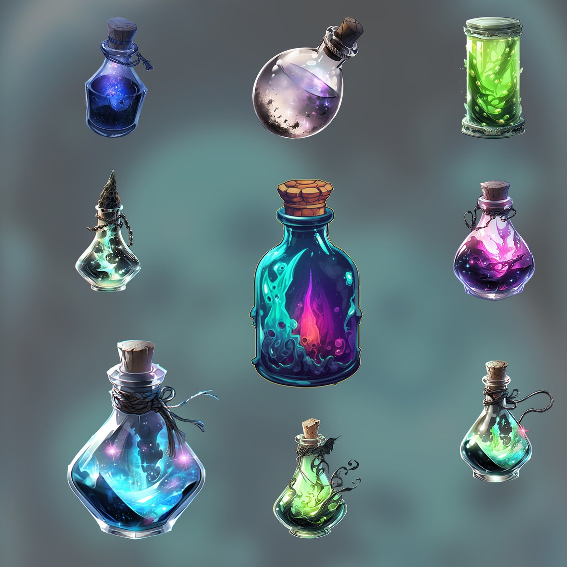 Evil Potions Cliparts | 20 Stylized High-quality PNG Files ...