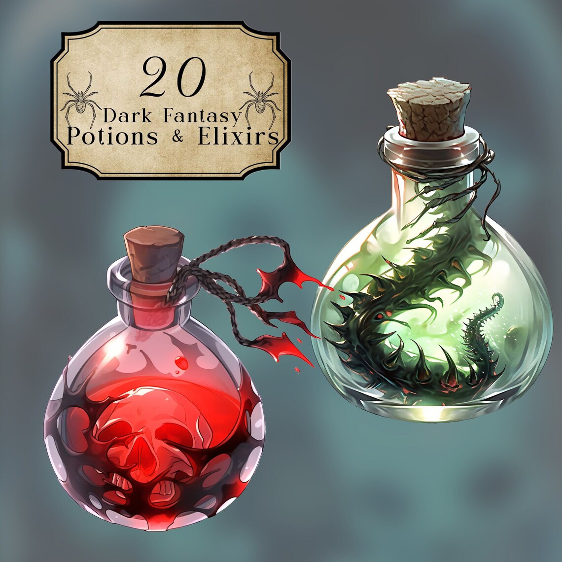 Evil Potions Cliparts | 20 Stylized High-quality PNG Files ...