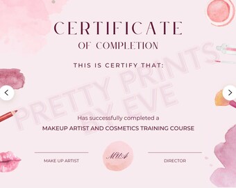 Certificate of Completion Template Canva, Nail Certificate Beauty ...