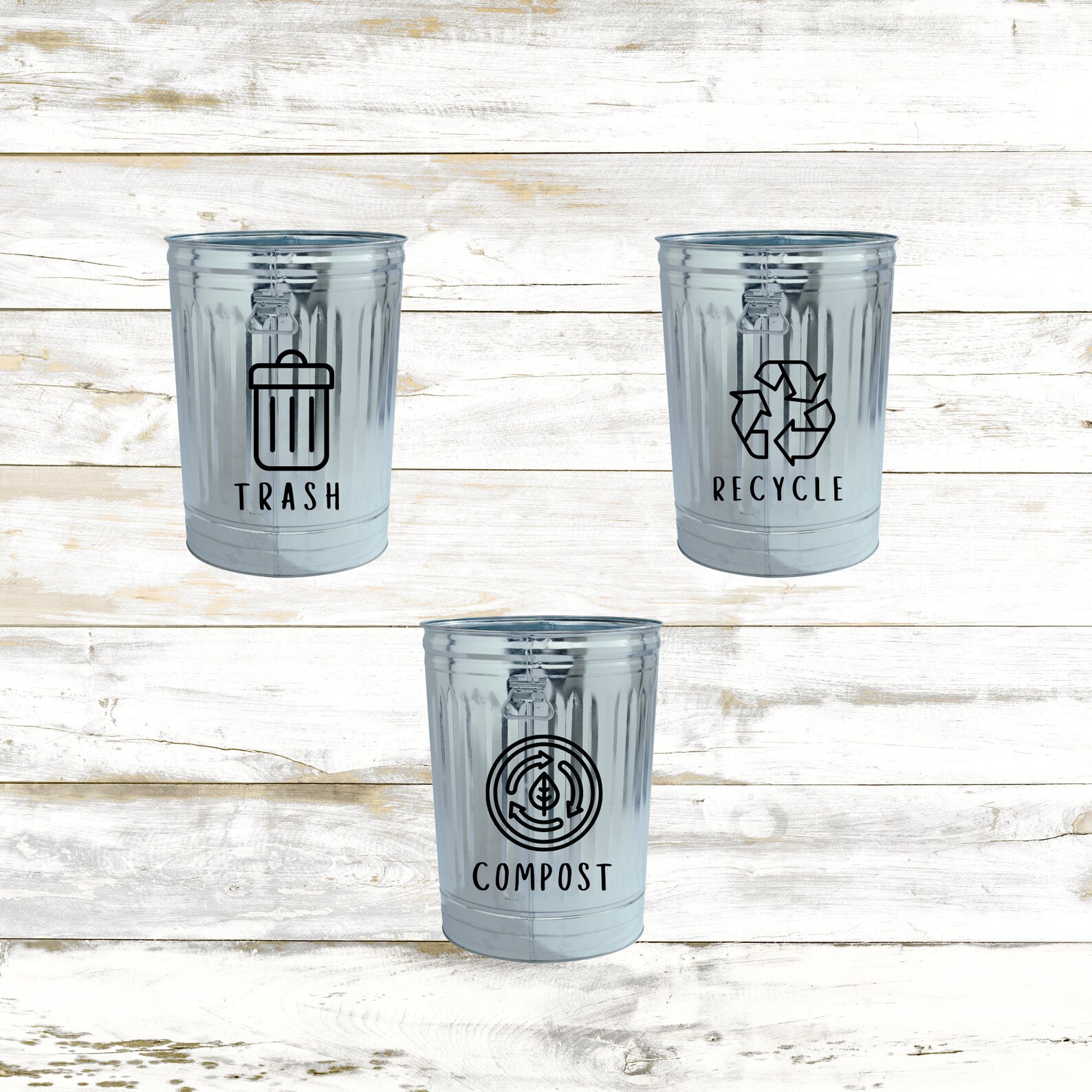 Trash Recycle Compost Vinyl Decal Stickers Kitchen - Etsy