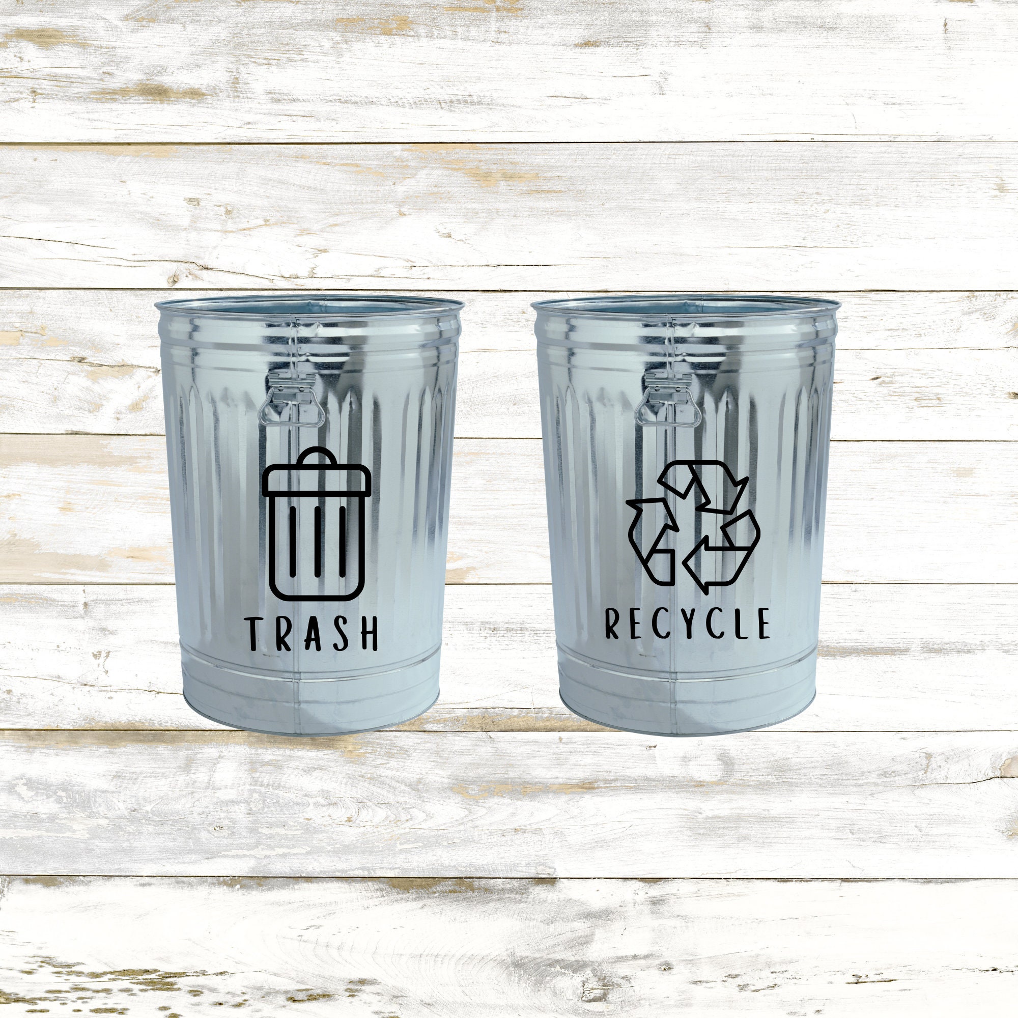 Trash & Recycle Vinyl Decal Stickers Kitchen Organization - Etsy