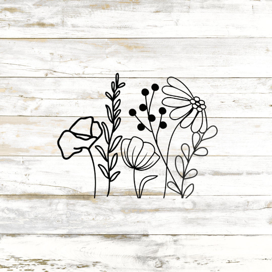 Wildflower Vinyl Decal - Wildflowers, Floral Sticker, Wildflower ...