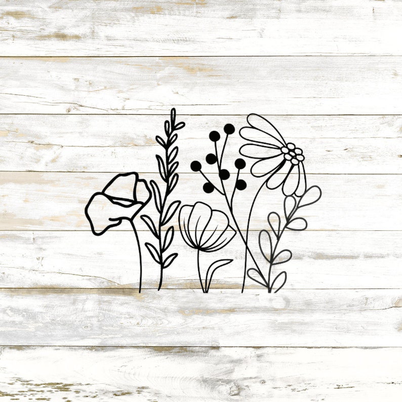 Wildflower Vinyl Decal Wildflowers Floral Sticker - Etsy