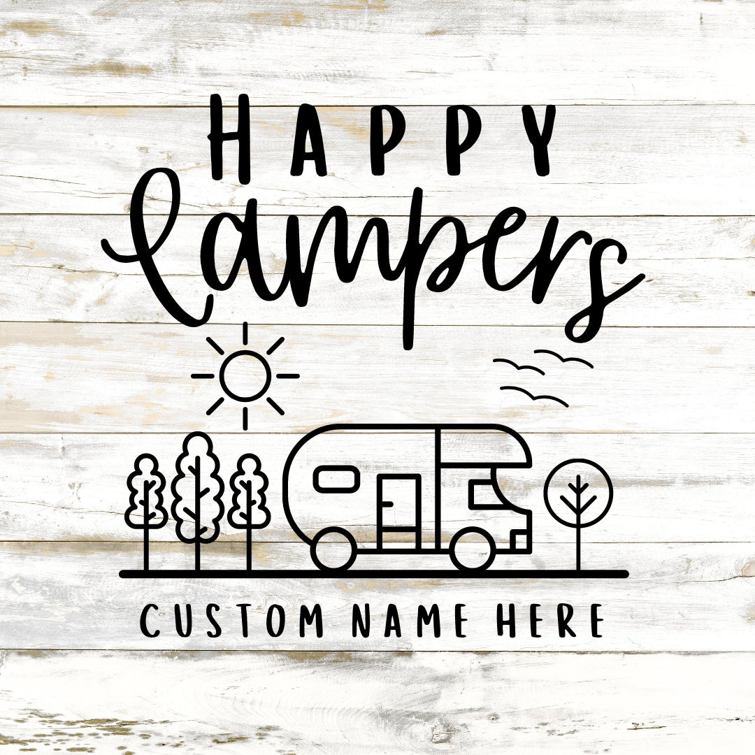 Happy Campers Vinyl Decal Sticker Camping, Hiking, Outdoors, RV Sticker ...