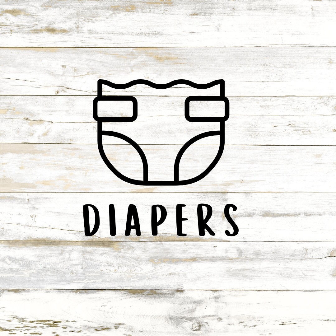 Baby Diapers Label Diaper Sticker, Diaper Decal, Baby Organization ...