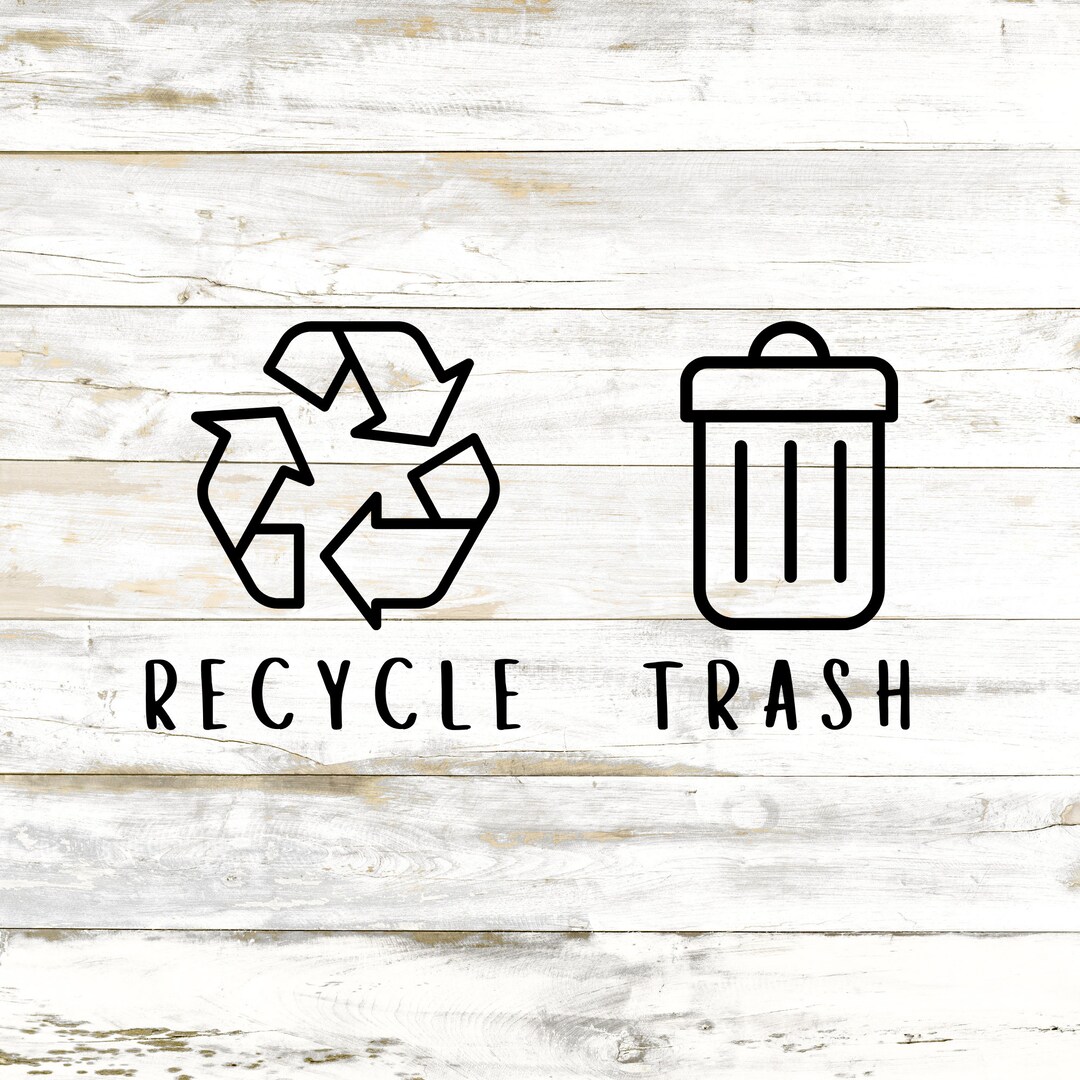 Trash & Recycle Vinyl Decal Stickers - Kitchen Organization, Kitchen ...