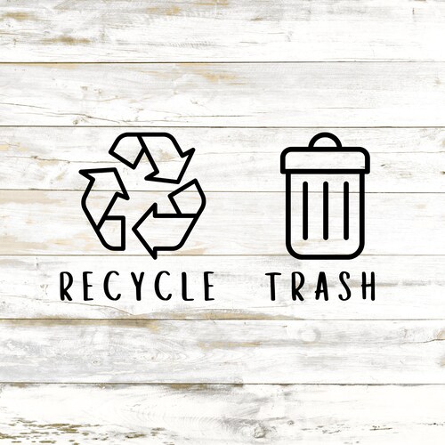 Trash & Recycle Vinyl Decal Stickers Kitchen Organization - Etsy
