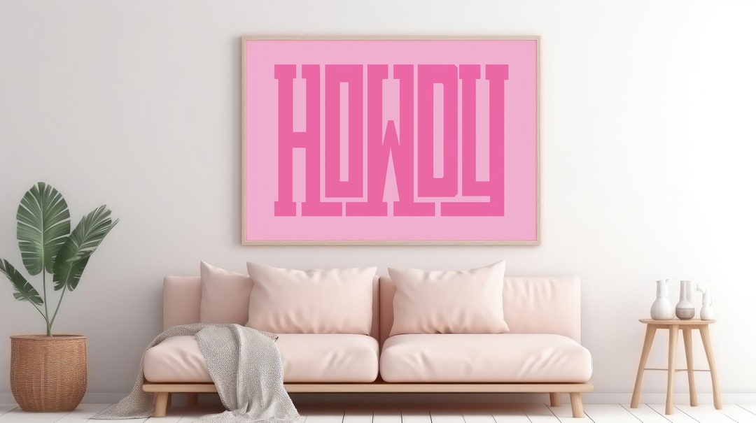 Pink Howdy Print, Pink Poster, Howdy Print, Pink Cowgirl Poster, Pink ...