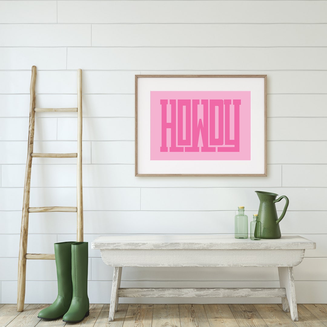 Pink Howdy Print Pink Poster Howdy Print Pink Cowgirl - Etsy