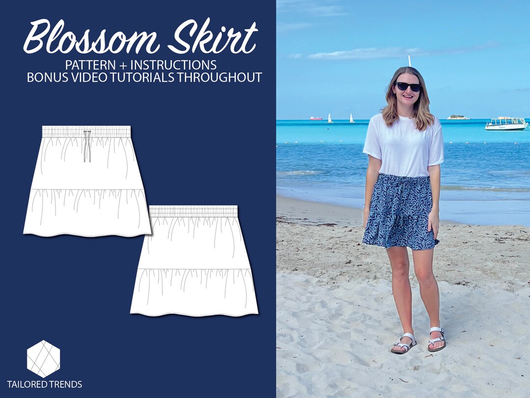 Tiered Mini Skirt | Digital Sewing Pattern | Sizes 2-14 | PDF Download ...