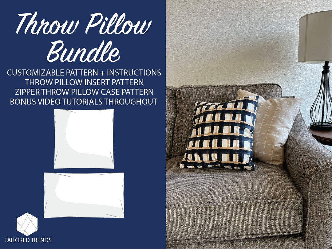 Throw Pillow Bundle | Digital Sewing Patterns | 8 Sizes | PDF Download ...