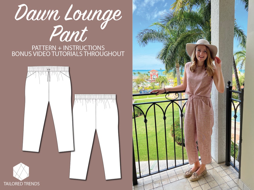 Cropped Pants | Digital Sewing Pattern | Sizes 2-14 | PDF Download ...