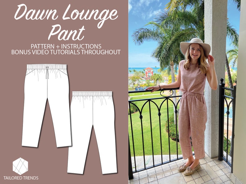 Cropped Pants | Digital Sewing Pattern | Sizes 2-14 | PDF Download ...