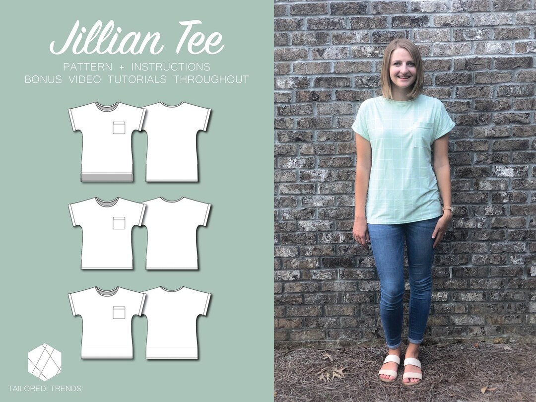 Women's T-shirt | Digital Sewing Pattern | Sizes 2-14 | PDF Download ...