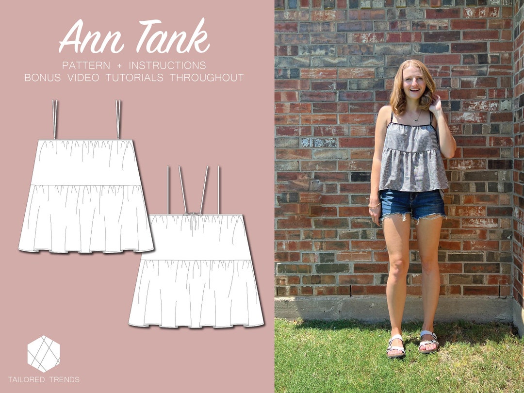 Tiered Tank | Digital Sewing Pattern | Sizes 2-14 | PDF Download ...